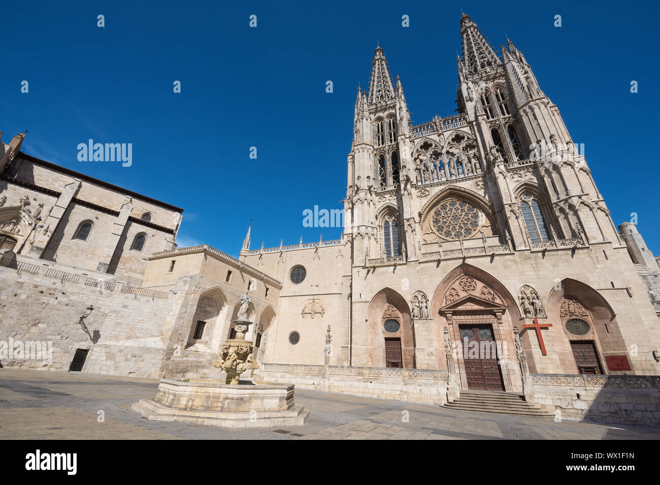 Famous Landmark Burgos cathedral on a sunny day Stock Photo - Alamy