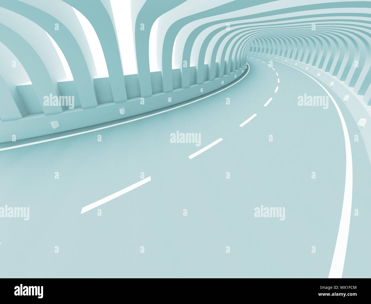 3d Illustration of Blue Abstract Road Construction Stock Photo - Alamy
