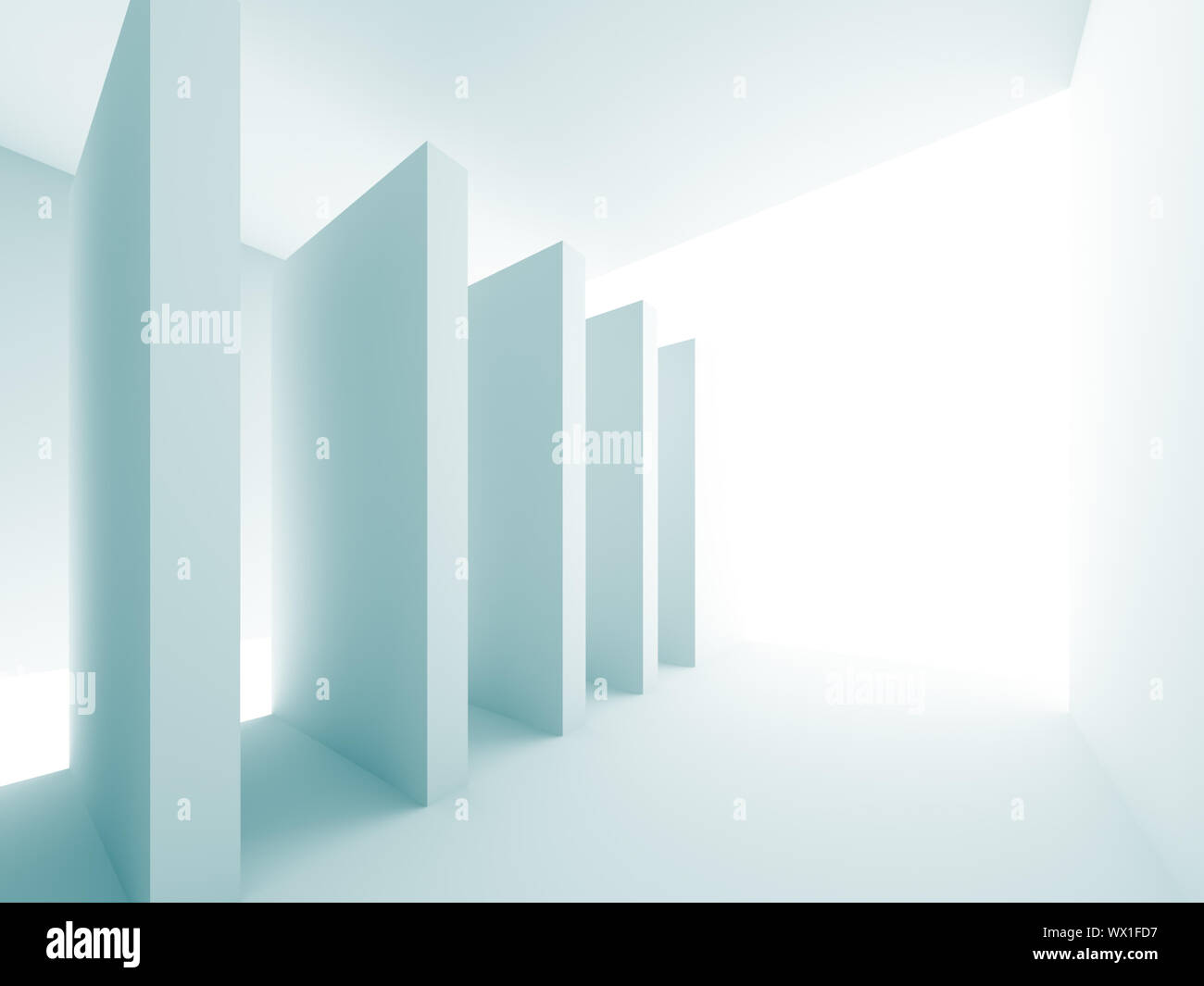 3d Illustration of Blue Abstract Architecture Background Stock Photo ...