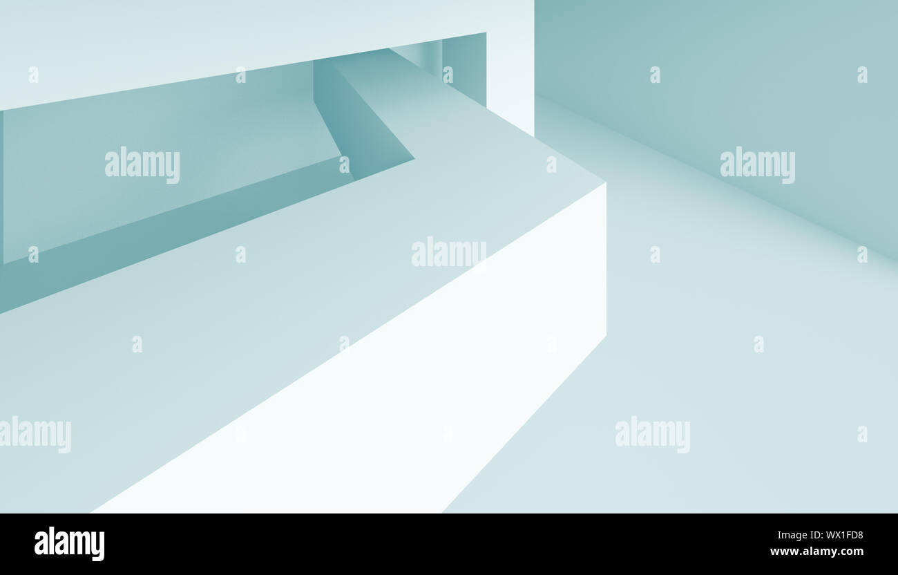 3d Illustration of Blue Abstract Architecture Background Stock Photo ...