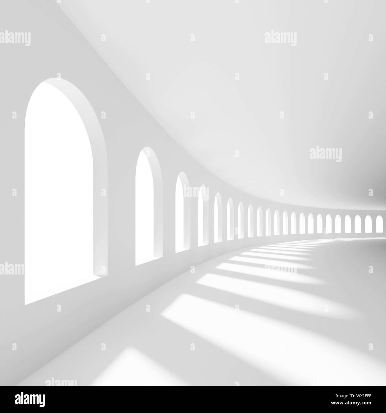 3d Illustration of White Empty Hall Background Stock Photo - Alamy