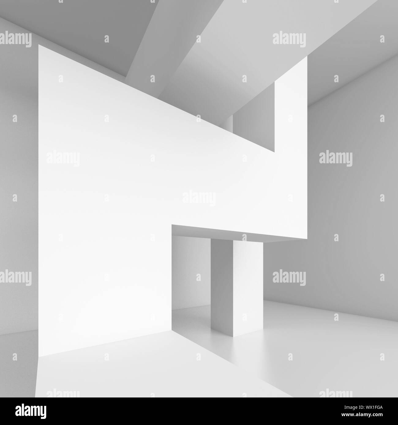 3d Illustration of White Abstract Architecture Construction Stock Photo ...