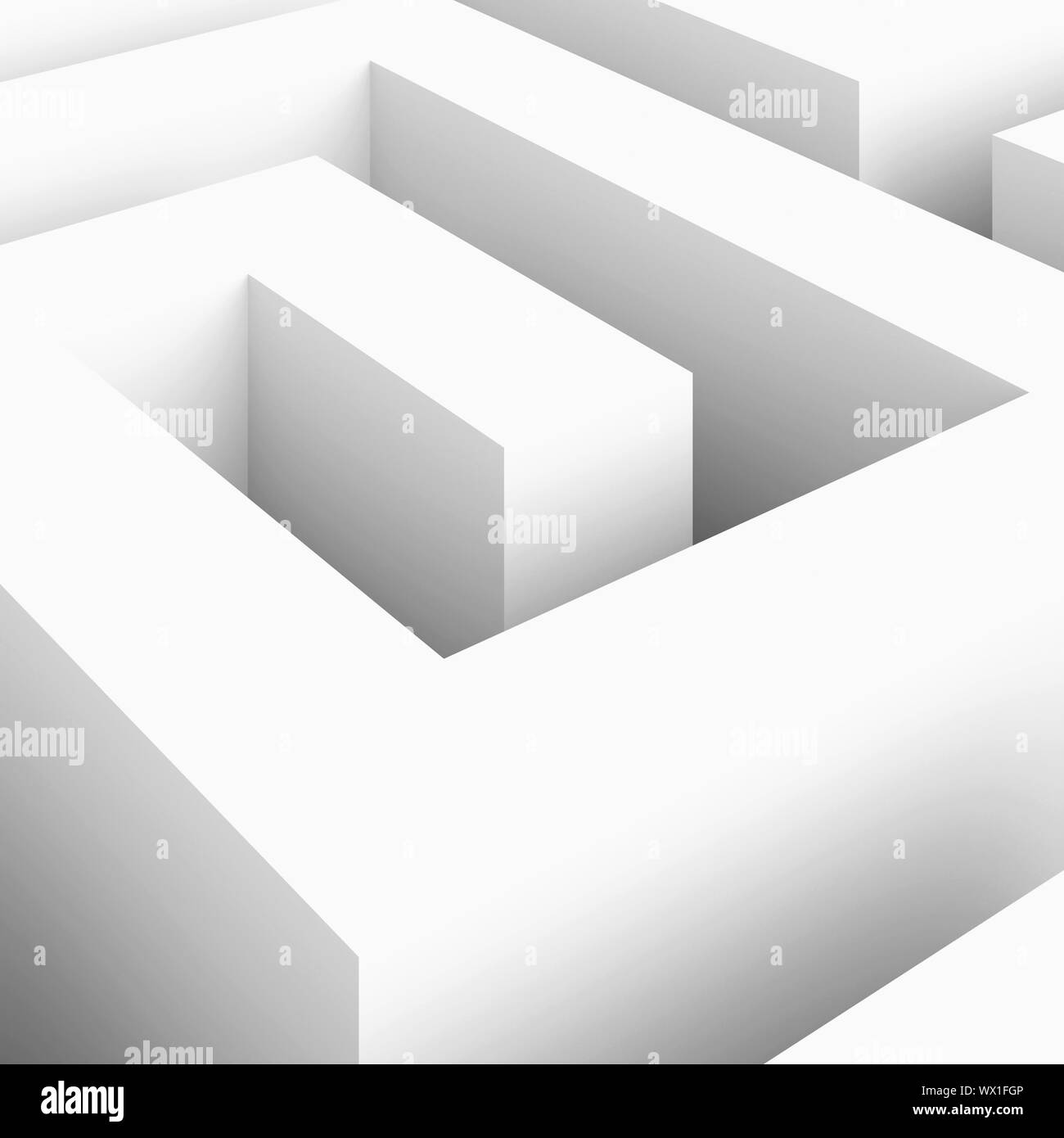 3d Illustration of White Abstract Maze Background Stock Photo - Alamy