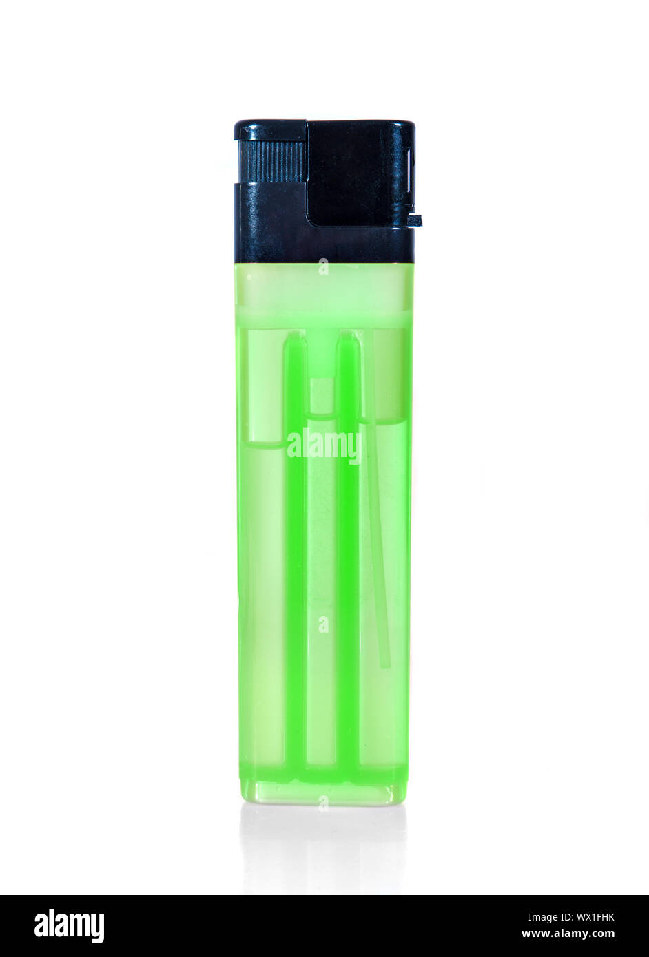 green lighter on a white background Stock Photo - Alamy