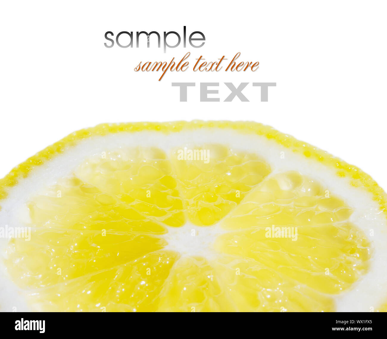 A slice of lemon macro isolated on white background Stock Photo - Alamy