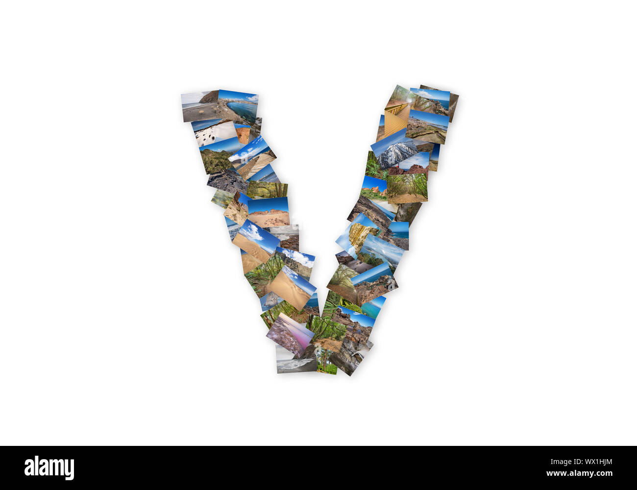 Letter V uppercase font shape alphabet collage made of my best ...