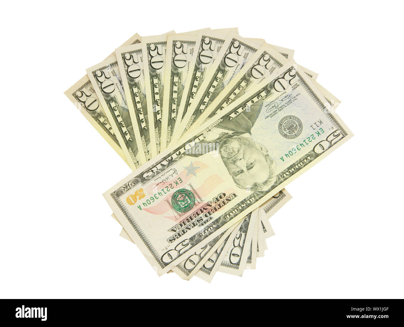 Fifty dollar bill isolated on white Stock Photo - Alamy