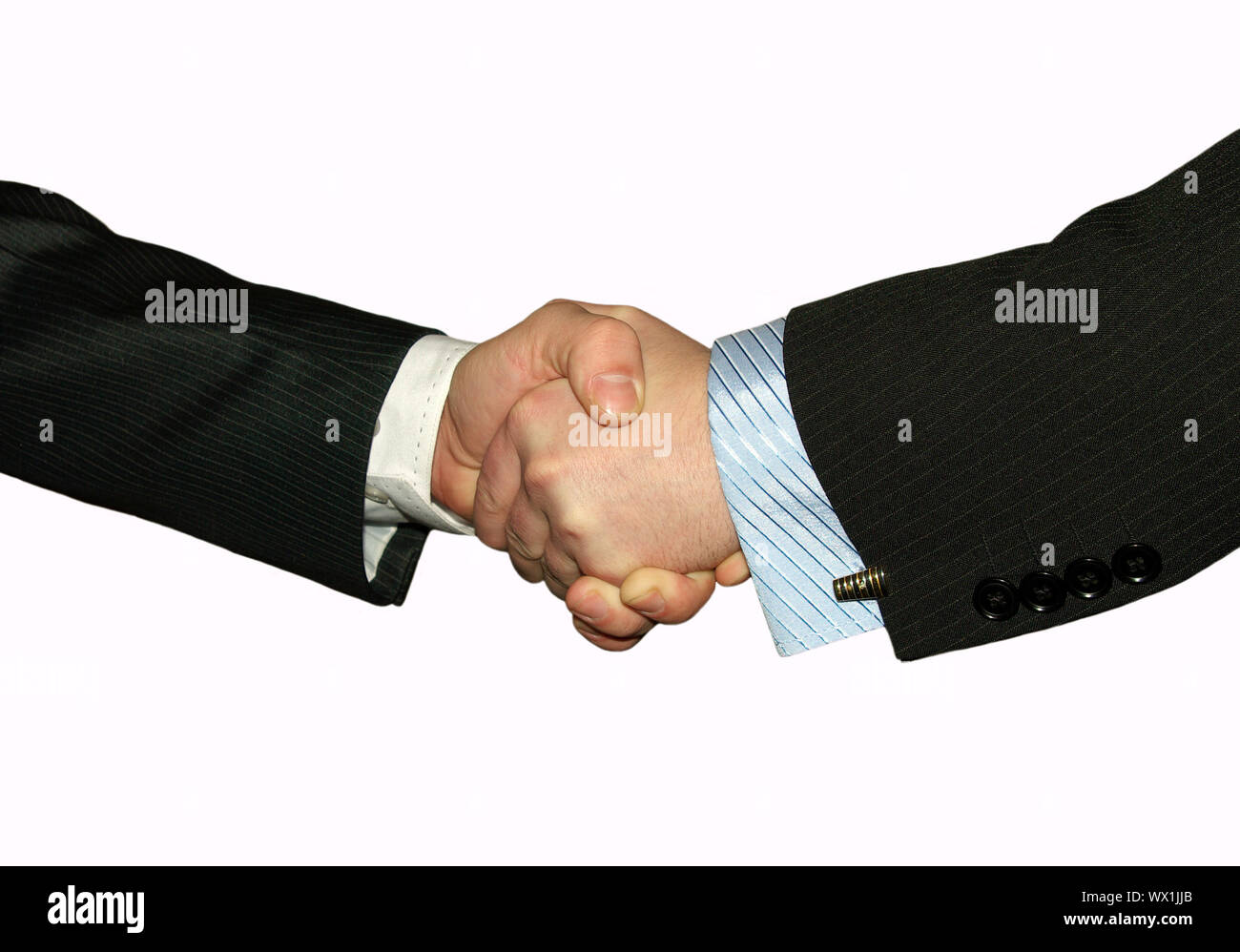 Men are shaking hands on a grey background Stock Photo - Alamy