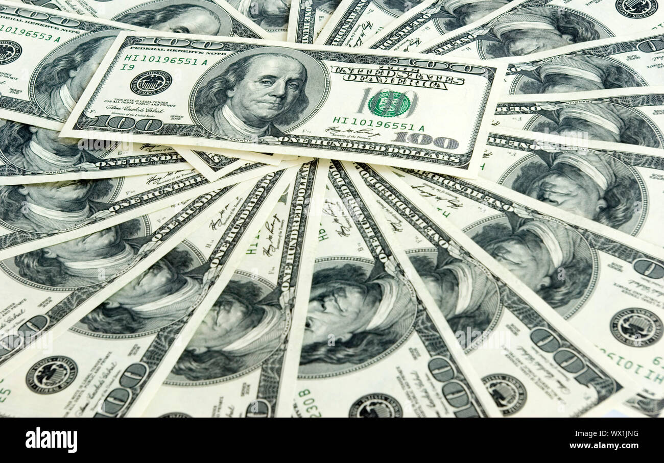 Money background from hundreds dollars Stock Photo - Alamy
