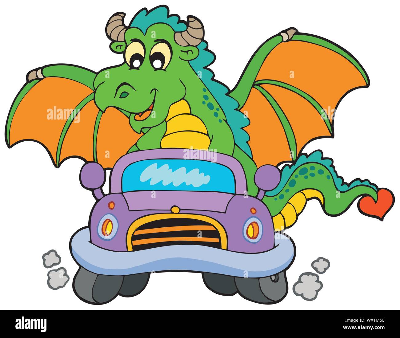 Cartoon dragon driving car Stock Vector Image & Art - Alamy