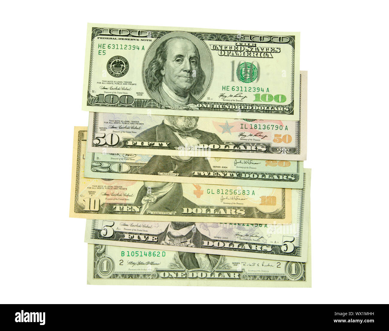 stock money isolated on white Stock Photo - Alamy