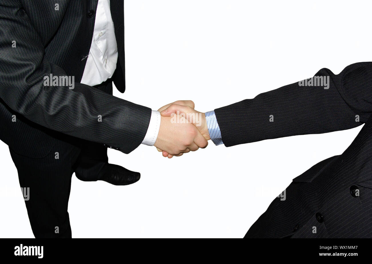 handshake on a white background Stock Photo - Alamy