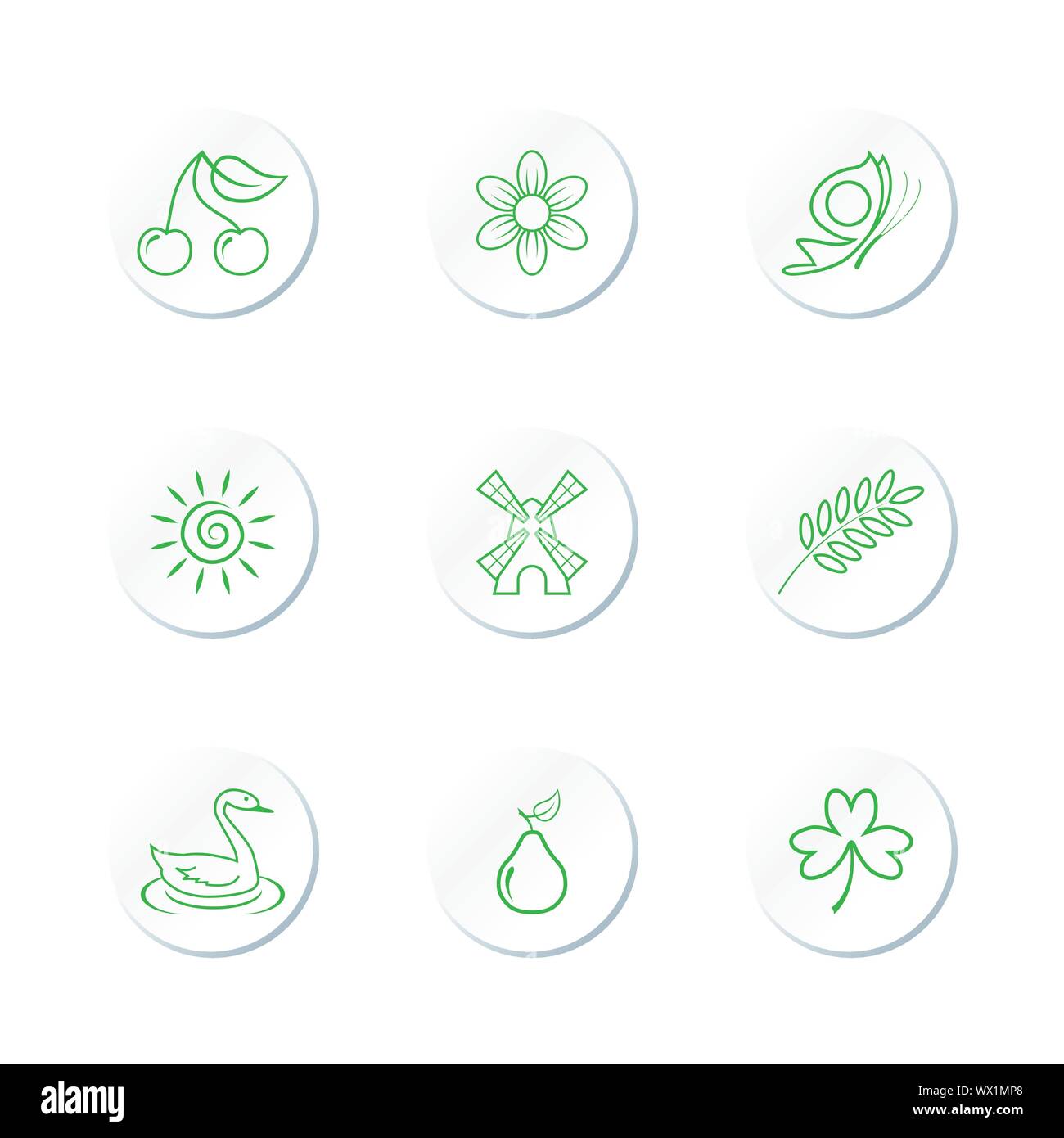 Nature Icon Set Stock Vector Image & Art - Alamy