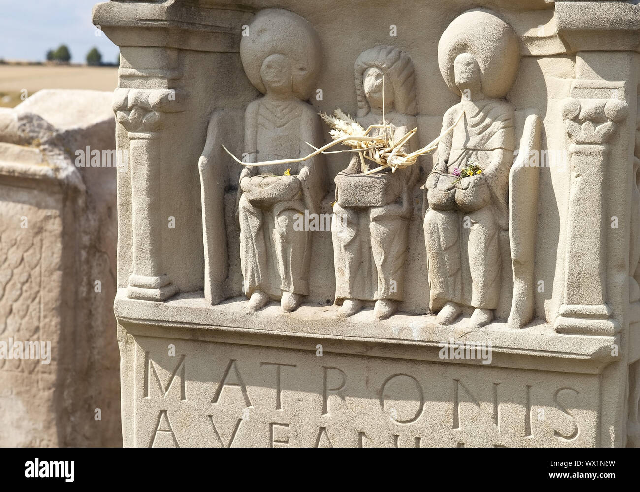 Consecration stone, detail, Goerresburg, Gallo-Roman temple district ...