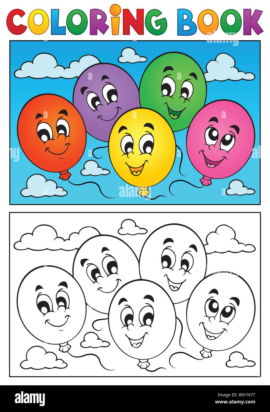 Coloring book balloons theme 1 Stock Vector Image & Art - Alamy