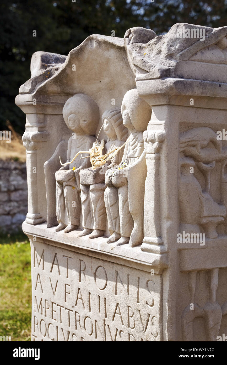 Consecration stone, detail, Goerresburg, Gallo-Roman temple district ...