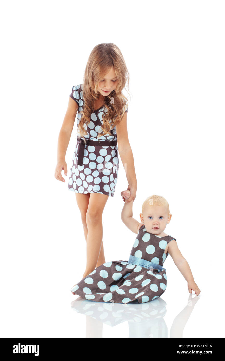 Cute fashion kids isolated on white background Stock Photo - Alamy