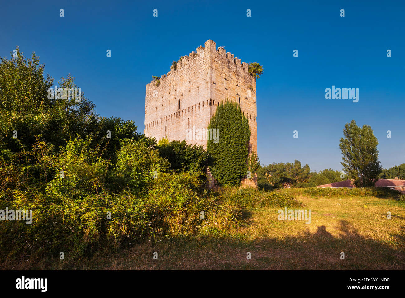 Medieval tower in Espinosa de los monteros, Burgos, Spain Stock Photo ...