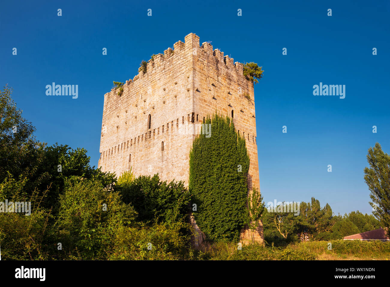 Medieval tower in Espinosa de los monteros, Burgos, Spain Stock Photo ...