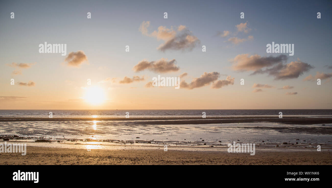 Sunset at Hunstanton on Sea Beach Stock Photo - Alamy