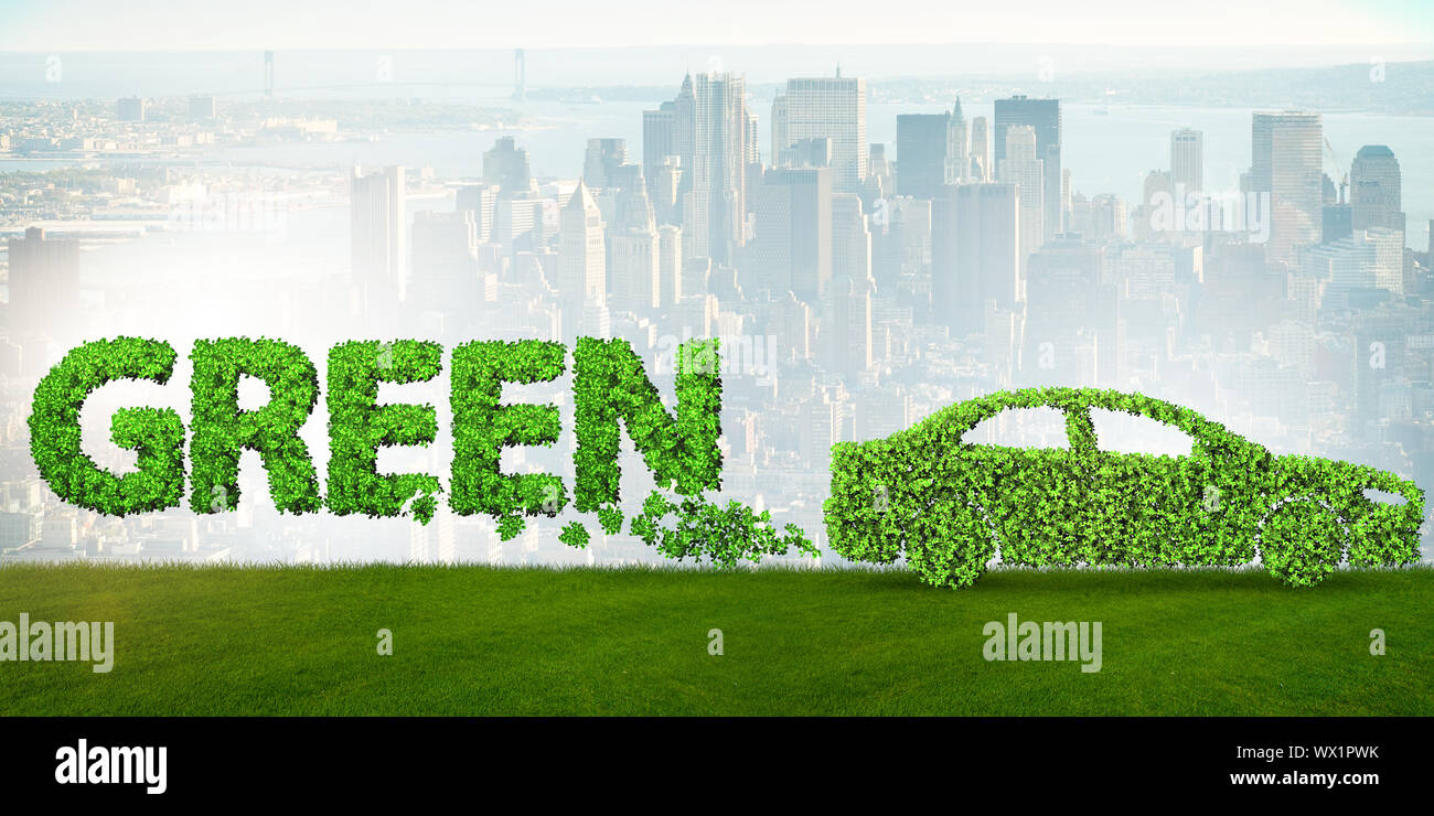 Concept of clean fuel and eco friendly cars - 3d rendering Stock Photo ...