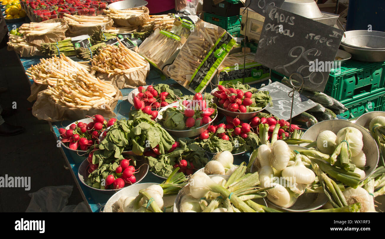 Vegetables in a street market in Lyon France Stock Photo - Alamy