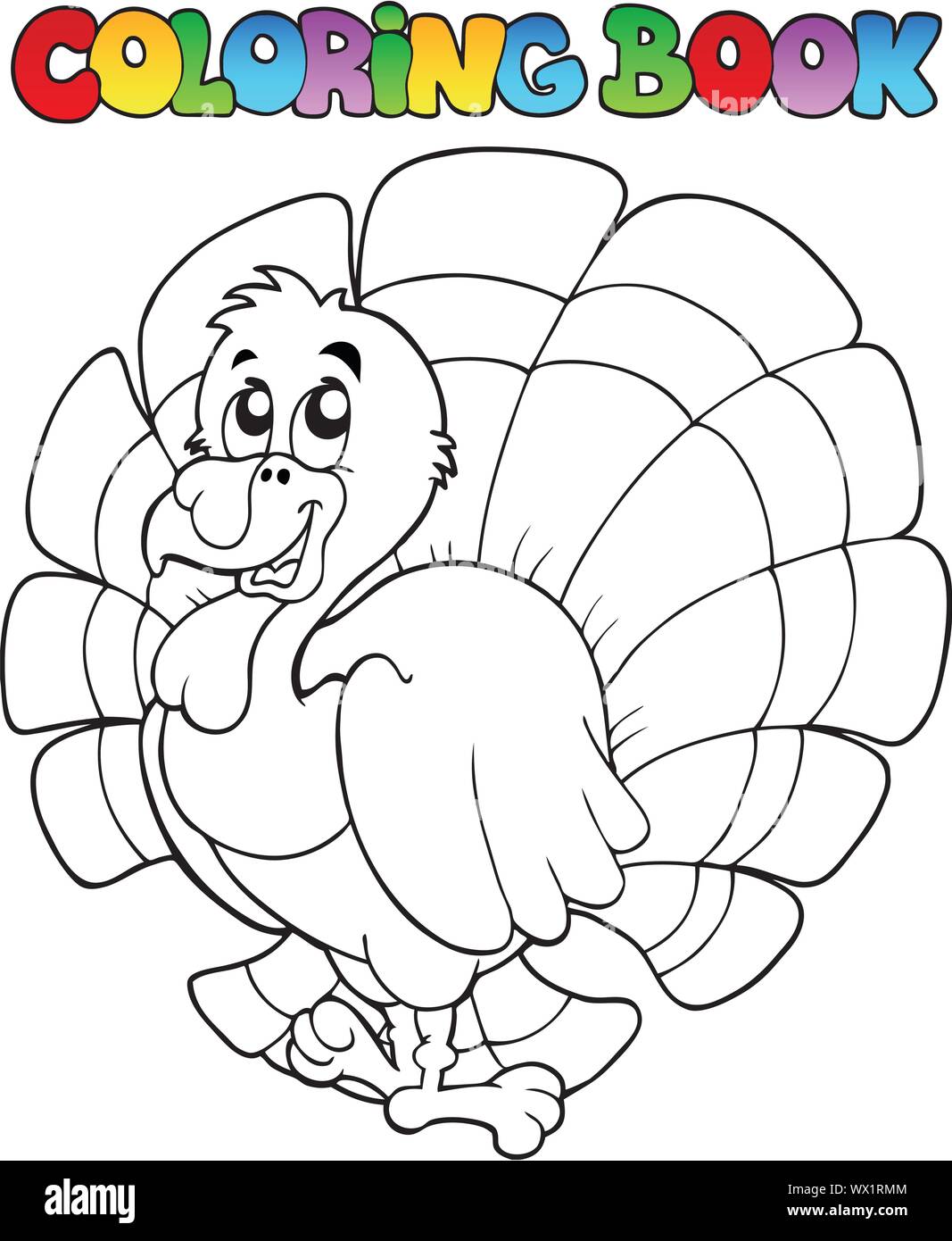 Coloring book happy turkey Stock Vector Image & Art - Alamy
