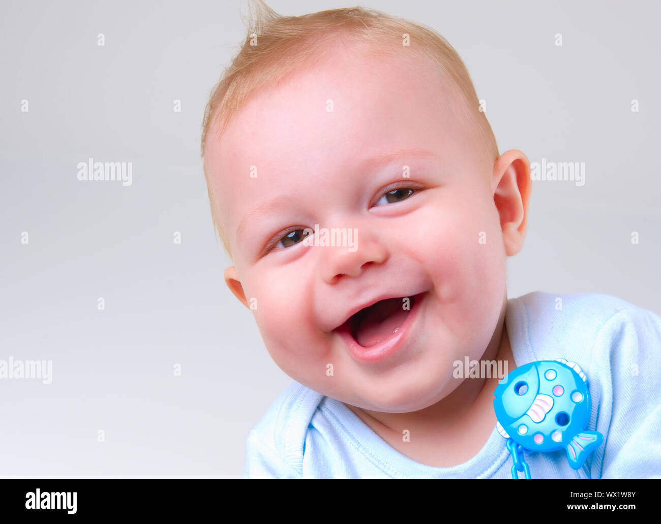 Cute Baby Boy Laughing Stock Photo - Alamy