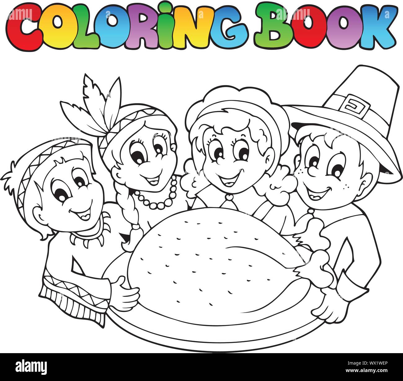 Coloring book Thanksgiving image 3 Stock Vector Image & Art - Alamy