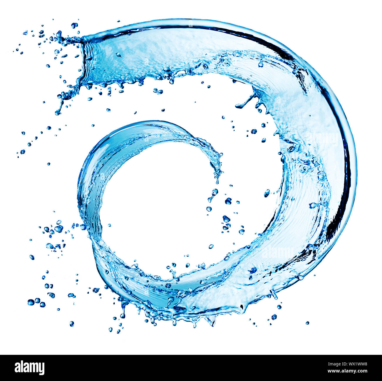 Water Abstract Round Splash. Swirl isolated on white Stock Photo - Alamy