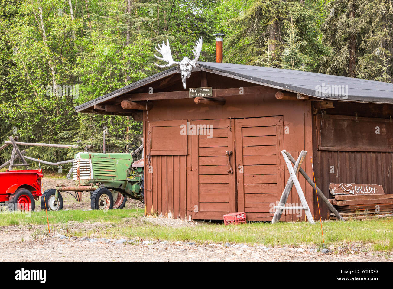 Rustic charm at Hart D Ranch in Slana, Alaska Stock Photo - Alamy