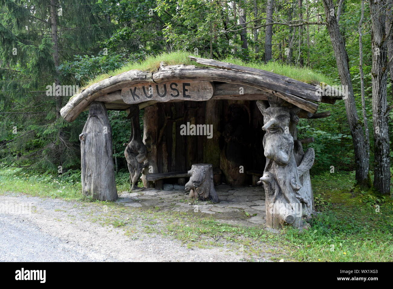 Bus stop in Kuuse, Saaremaa, Estonia Stock Photo - Alamy