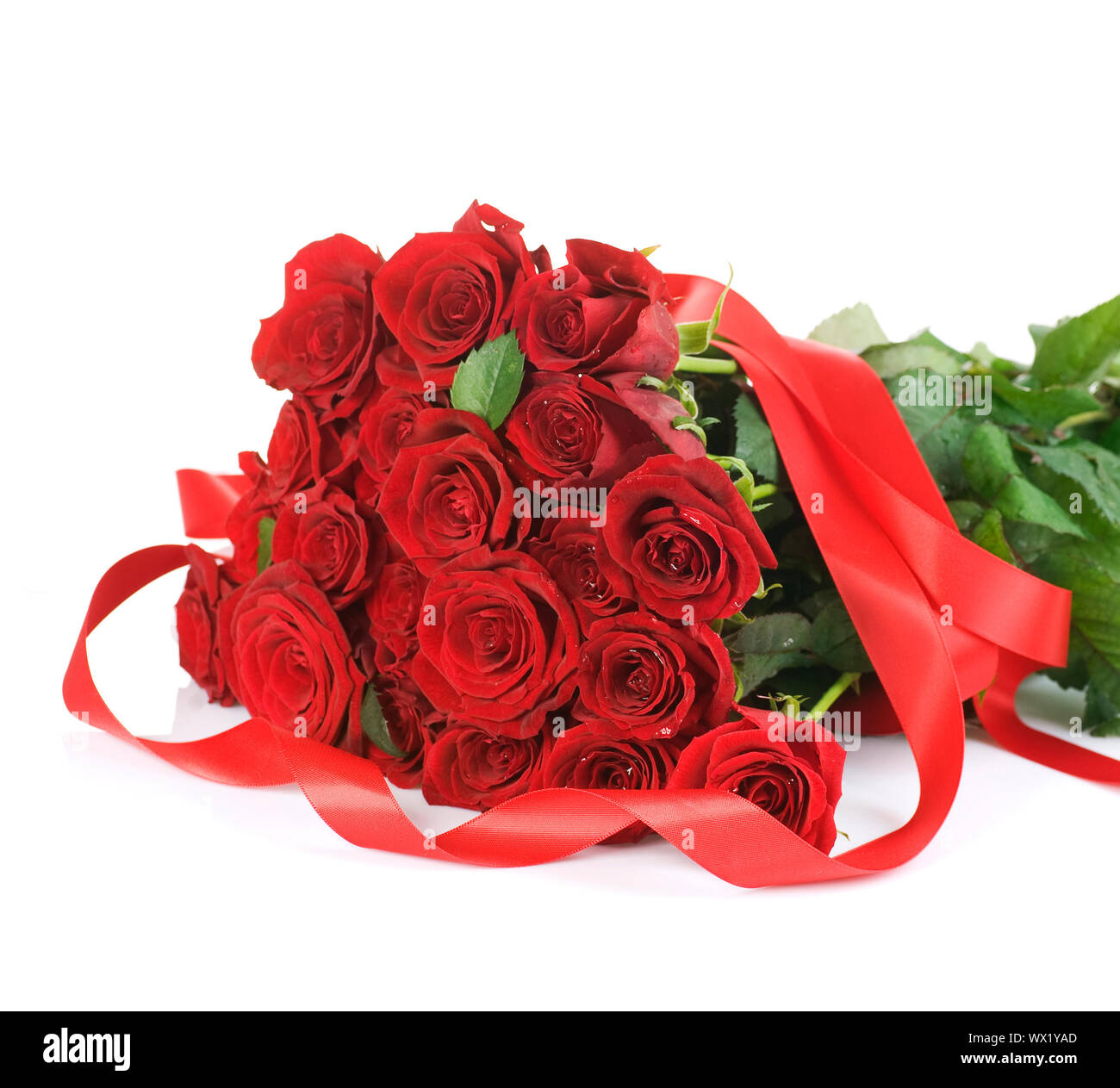 Big Red Roses Bouquet over white Stock Photo - Alamy