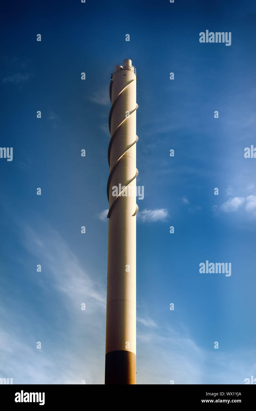 Factory Chimney with intensifying updrafts of air device Stock Photo ...