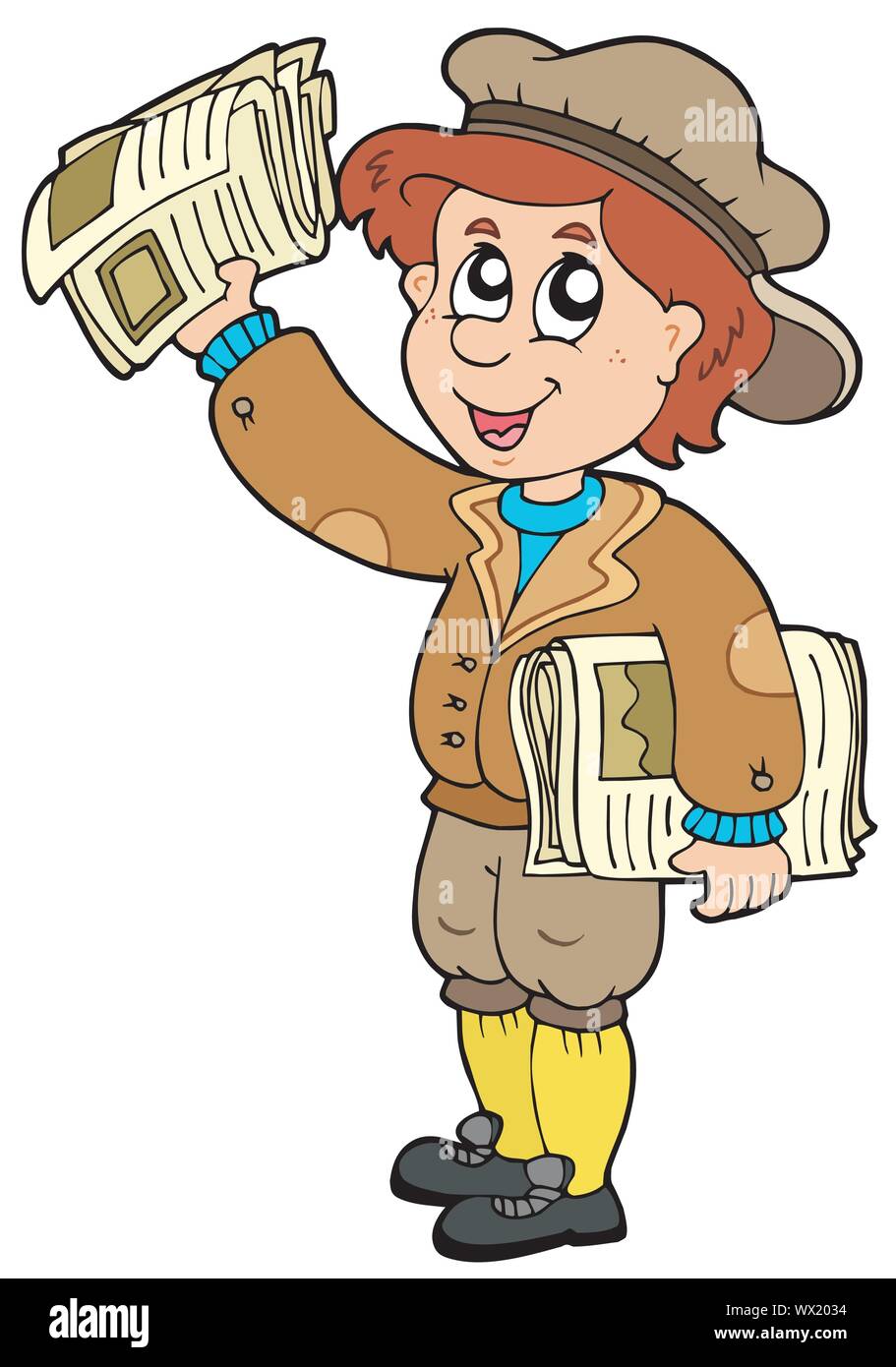 Newspaper boy cartoon hi-res stock photography and images - Alamy
