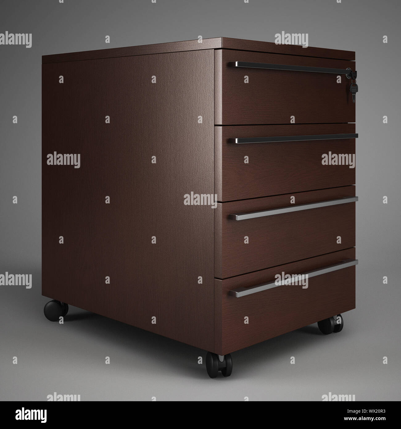 Mobile bedside table with drawers. 3D rendering Stock Photo - Alamy