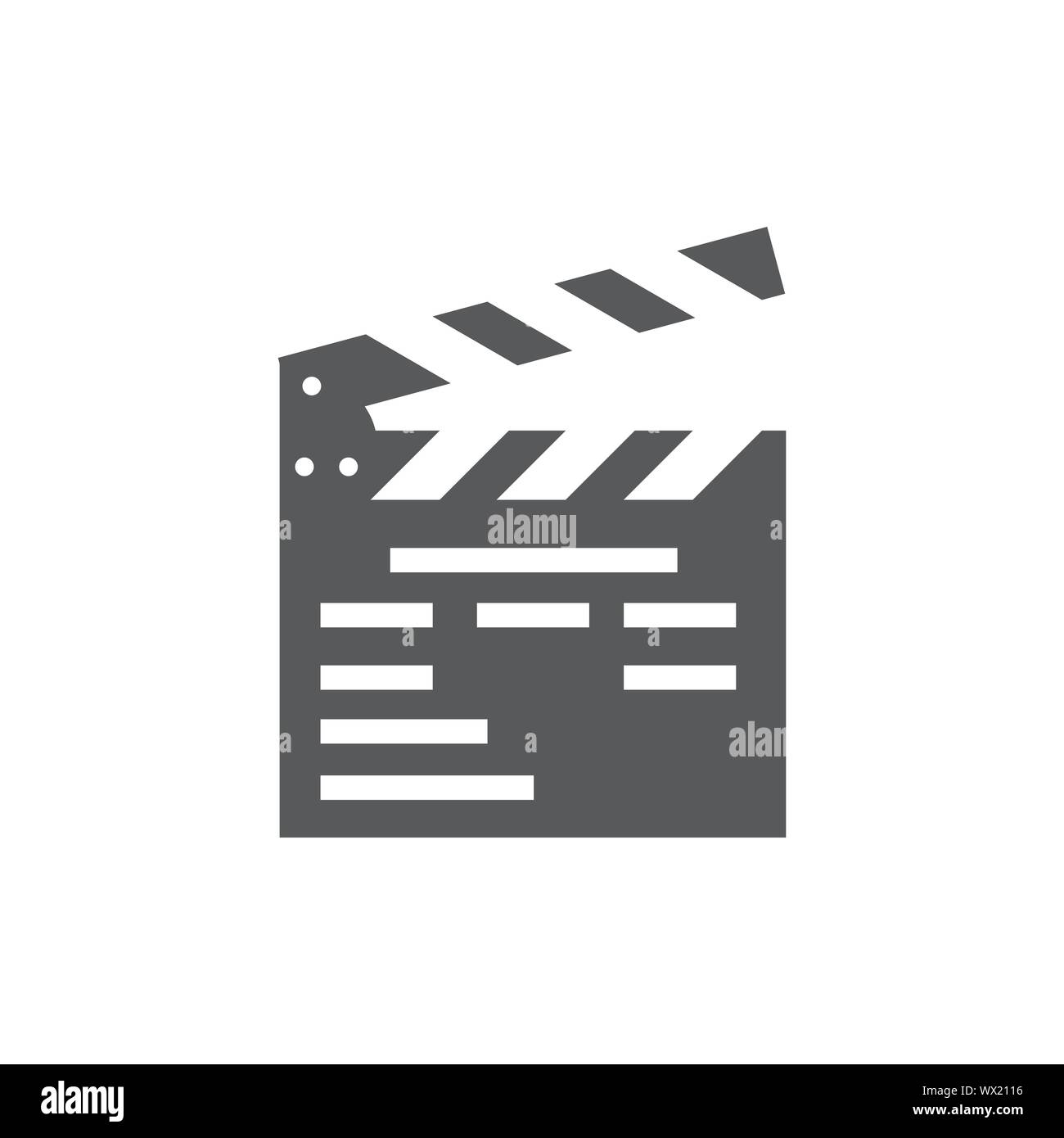 Clapper board icon on white background Stock Vector Image & Art - Alamy