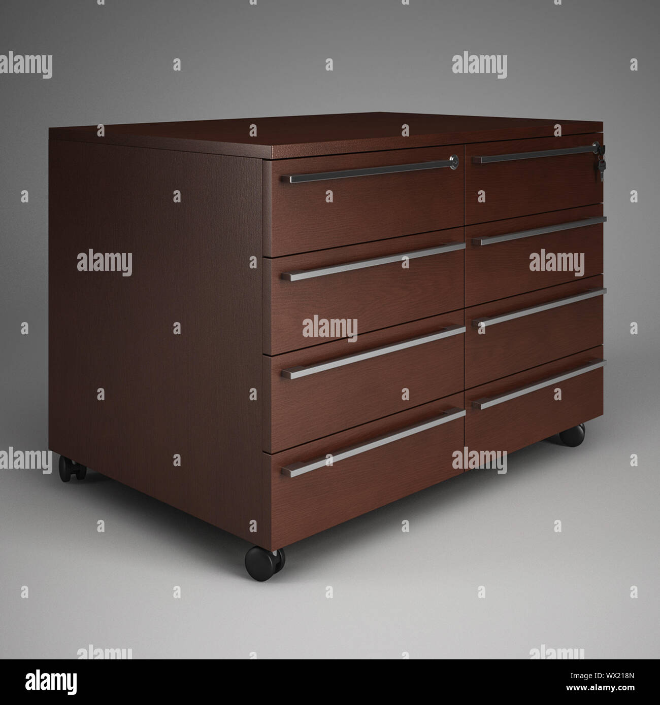 Mobile bedside table with drawers. 3D rendering Stock Photo - Alamy