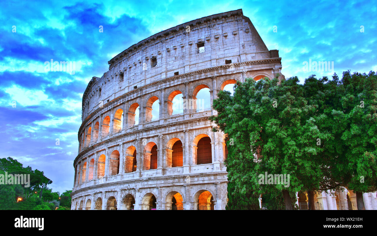 The Colosseum or Coliseum also known as Flavian Amphitheatre in the ...