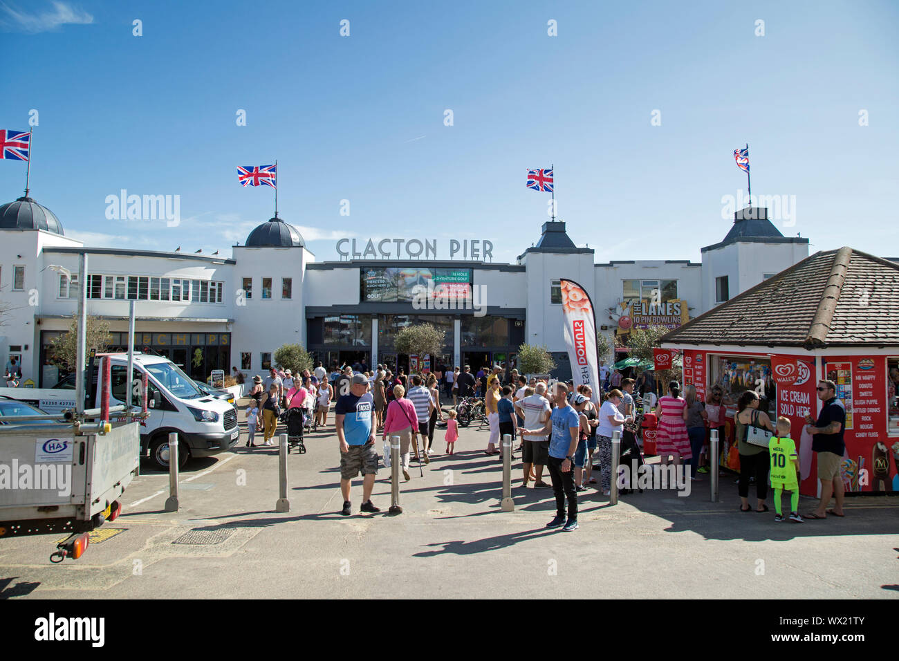 Clacton On Sea, Essex, England September 15th 2019, a view of the pier ...