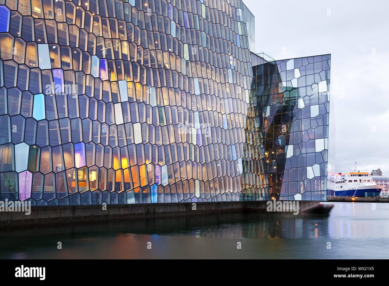 facade detail made of dichromatic glass by Olafur Eliasson, concert ...