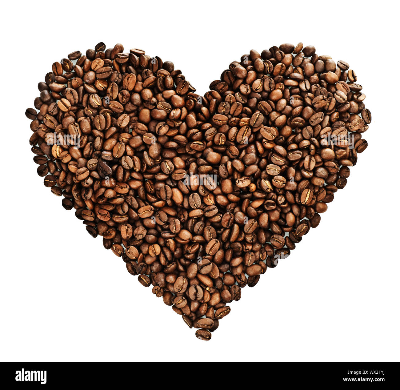 Coffee Heart Over White Stock Photo - Alamy