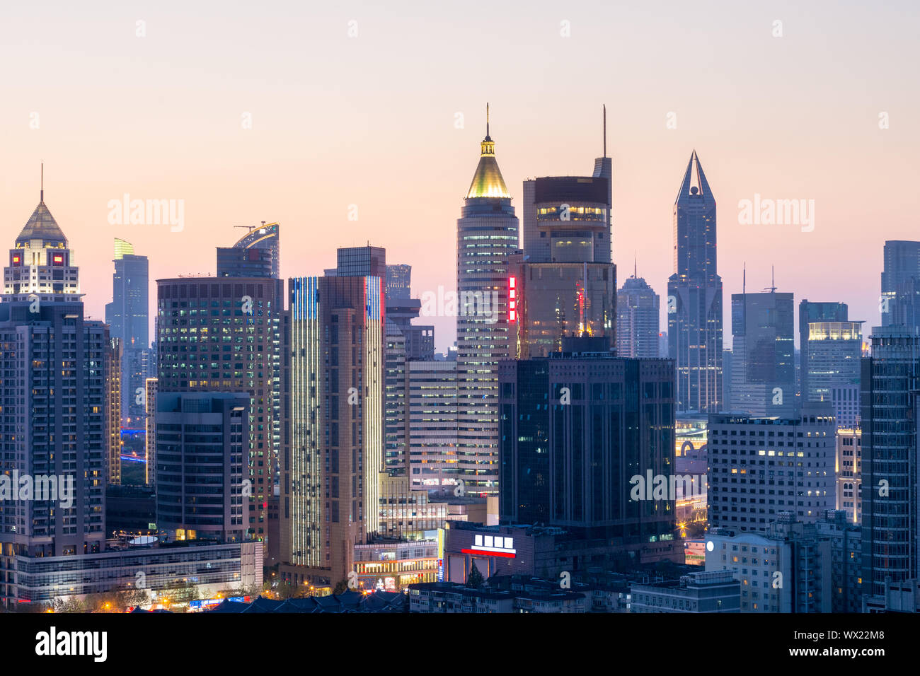 shanghai modern building in sunset Stock Photo - Alamy