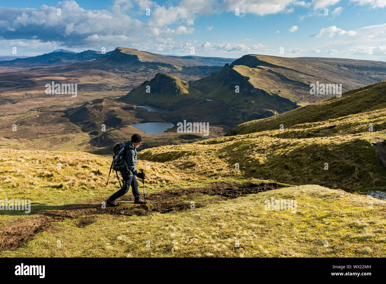 The Trotternish Ridge south from Meall na Suiramach, the peak above the ...