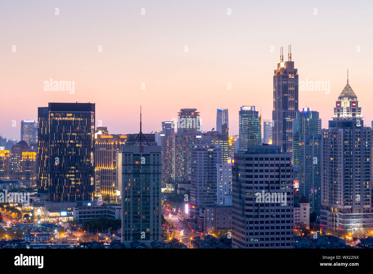 shanghai modern building in sunset Stock Photo - Alamy