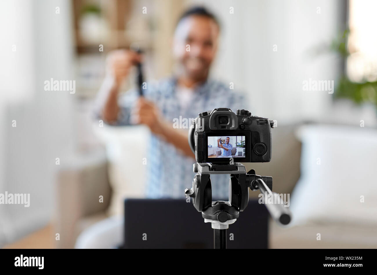 camera recording video blog of smart watch Stock Photo - Alamy