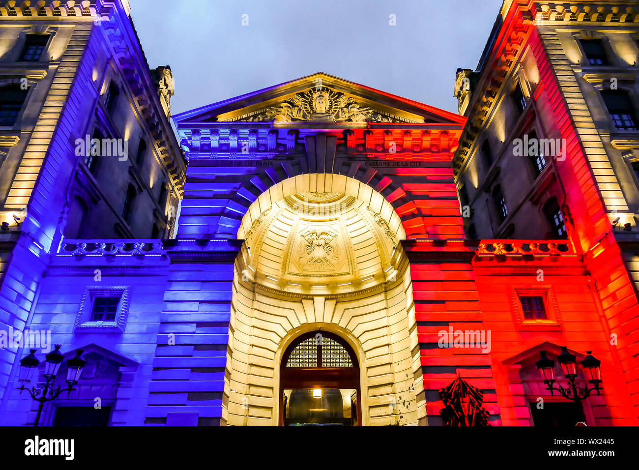 French flag light colored building , Photo image a Beautiful panoramic ...