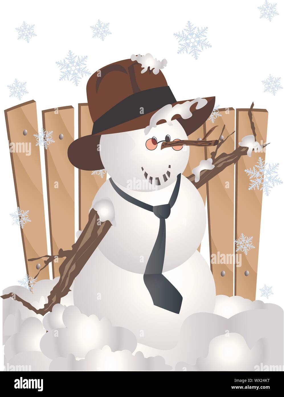 business snowman clip art Stock Vector Image & Art - Alamy