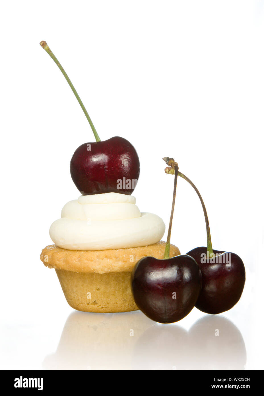 Individual cherry pie against a white background Stock Photo - Alamy