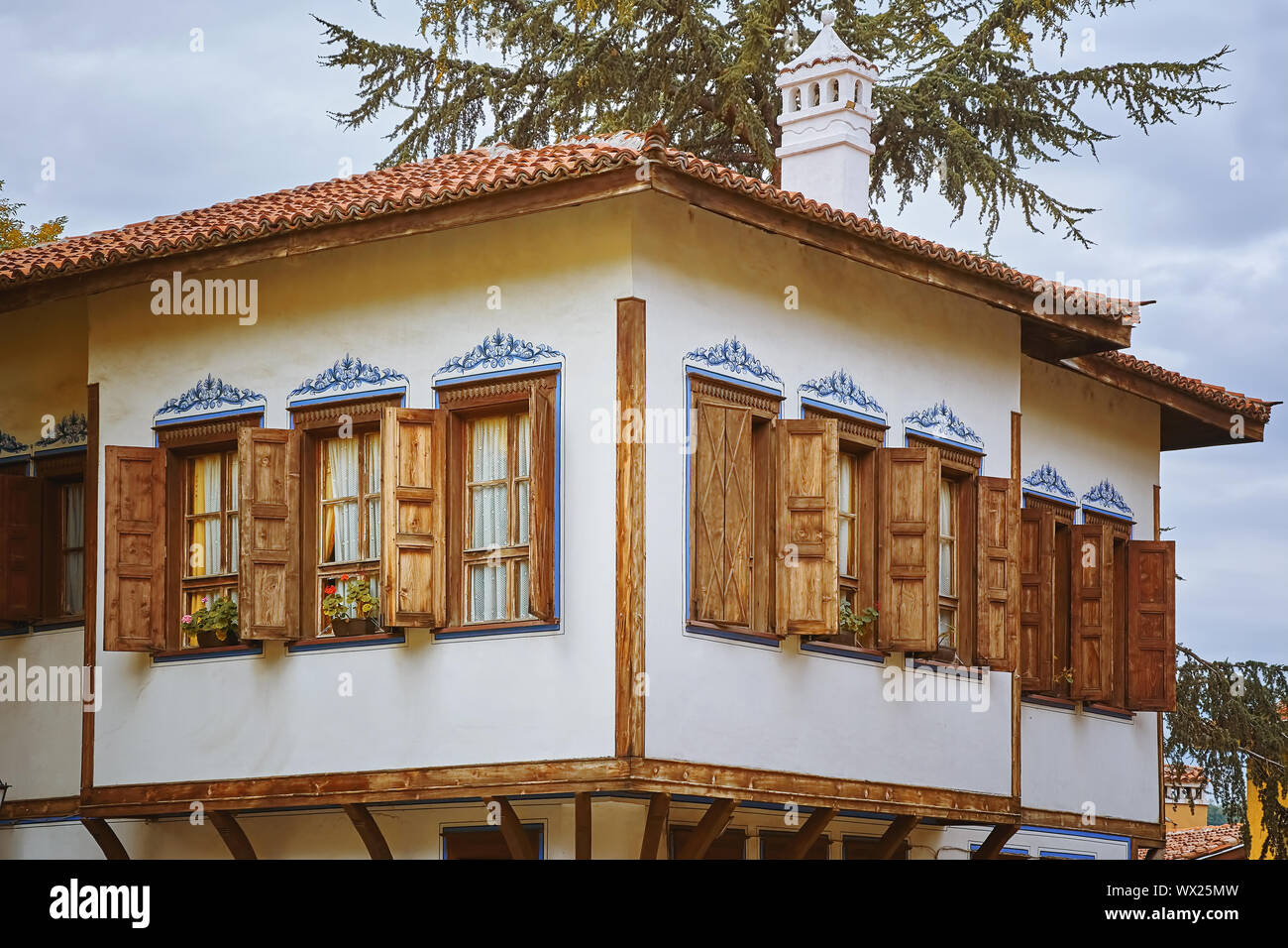 Windows of an Old House Stock Photo - Alamy
